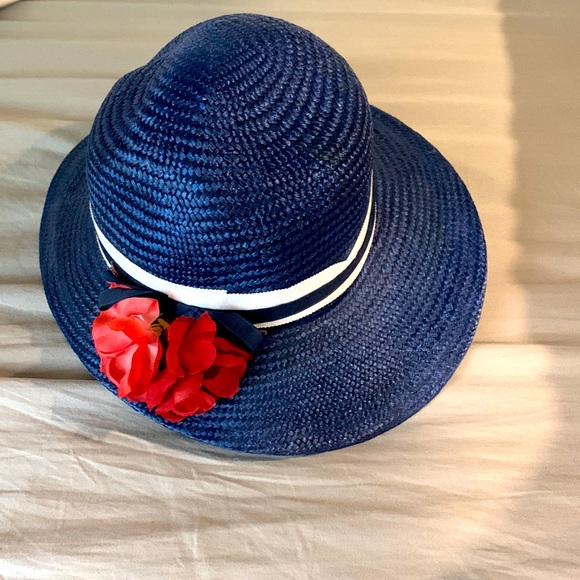 Accessories | Vintage Blue Hat With Flower | Poshmark